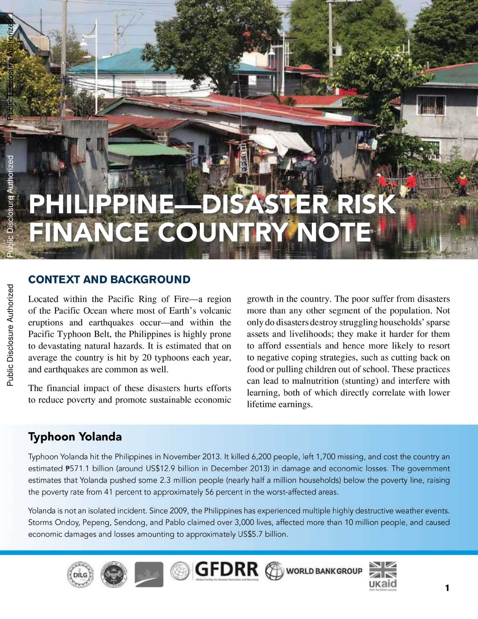 Philippine - Disaster Risk Finance Country Note | GFDRR